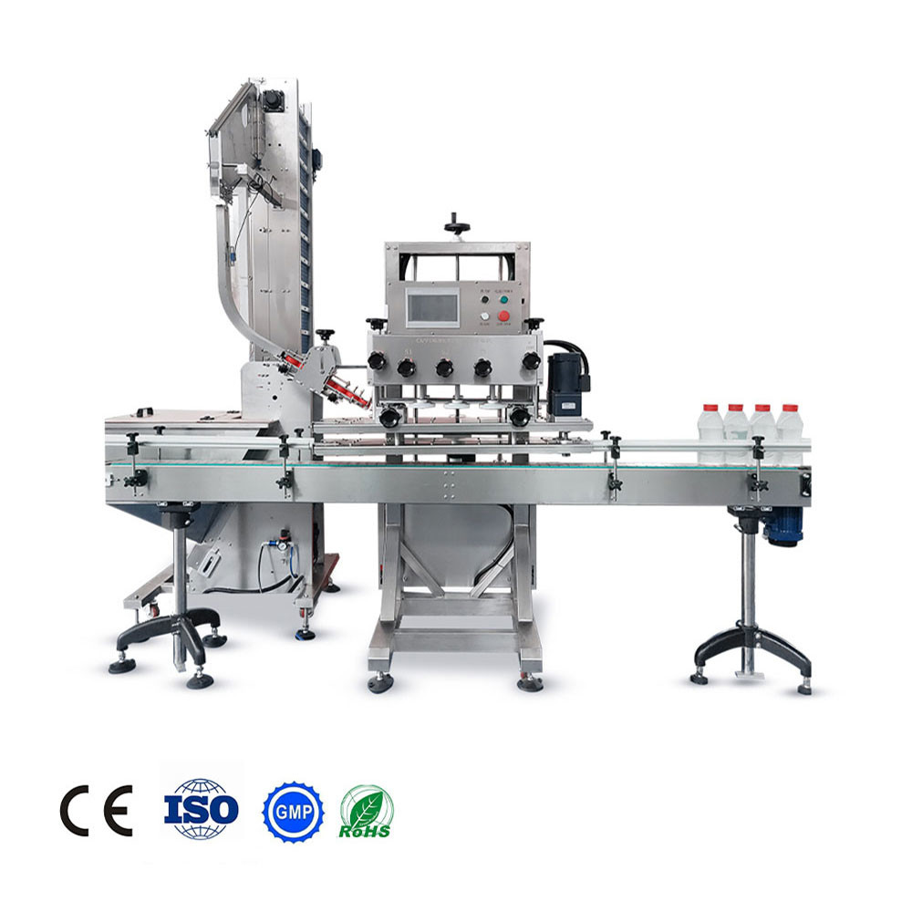 NP-LC Fully Automatic Spindle Capping Machine With Cap Feeding Elevator Spindle Capper