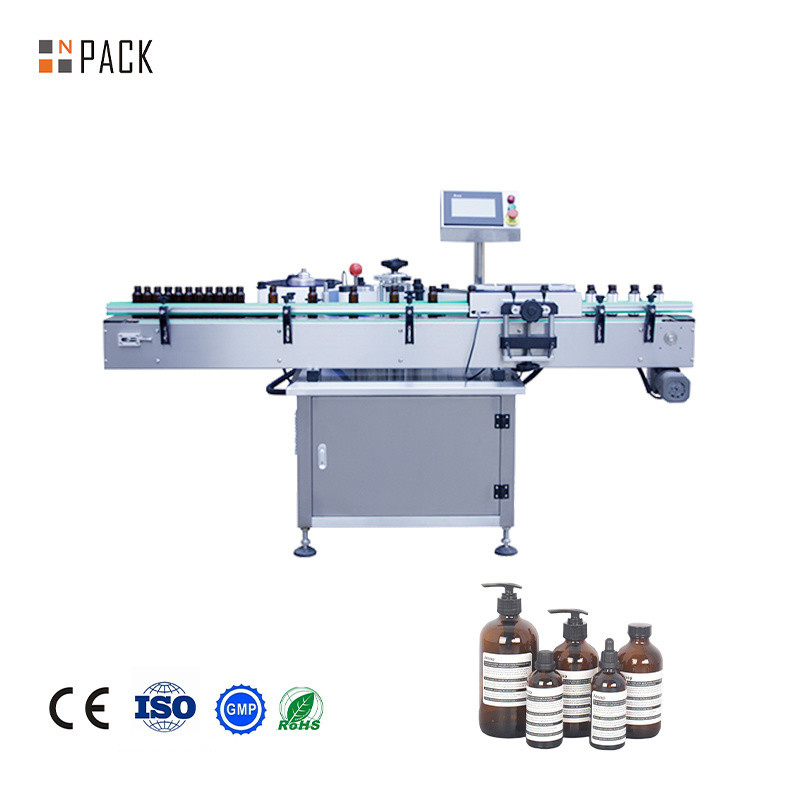 Npack PLC Control Automatic Vertical Round Bottle Labeling Machine for ...