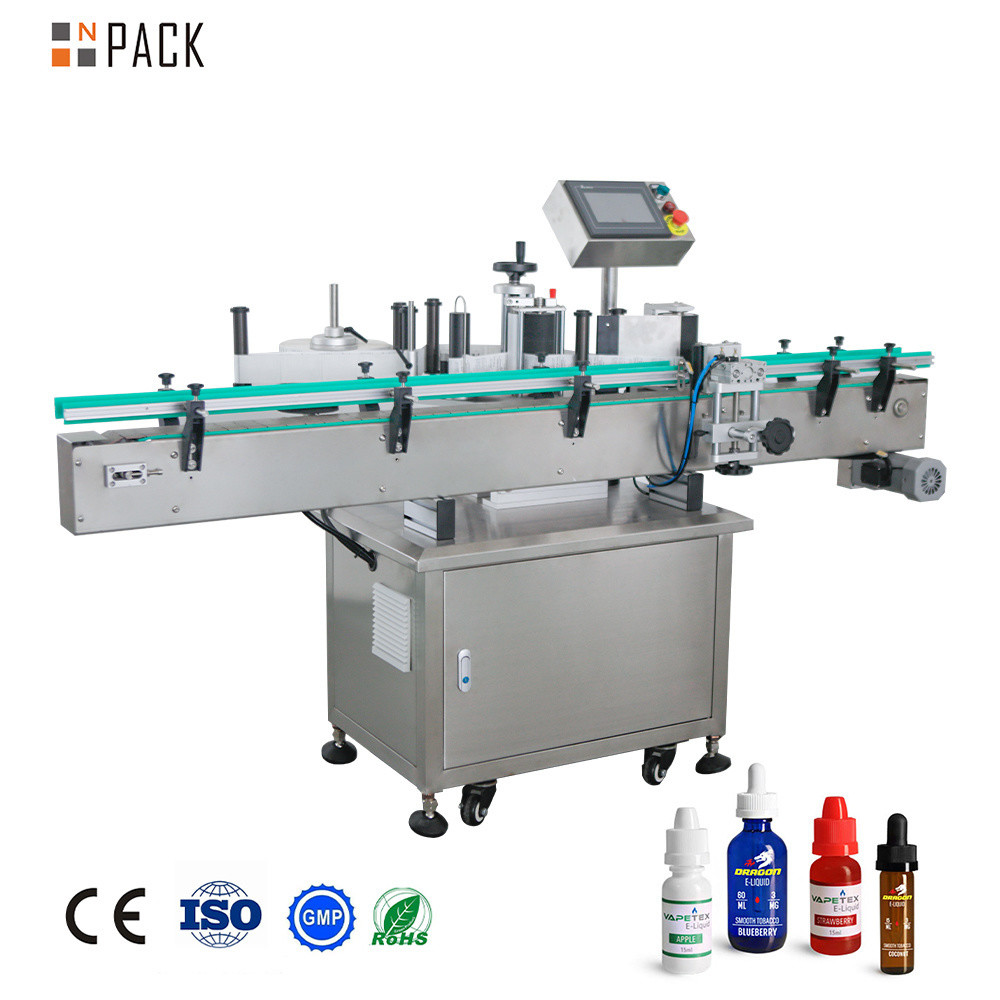 Npack Electric Driven Automatic Round Bottle Labeling Machine For Plastic Pet Glass Bottles